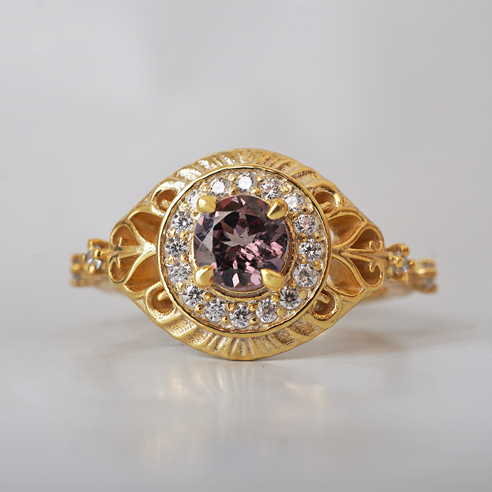 Limited Edition: Color Change Garnet Orbit Diamond Ring in 14K and 18K – Tippy Taste Jewelry