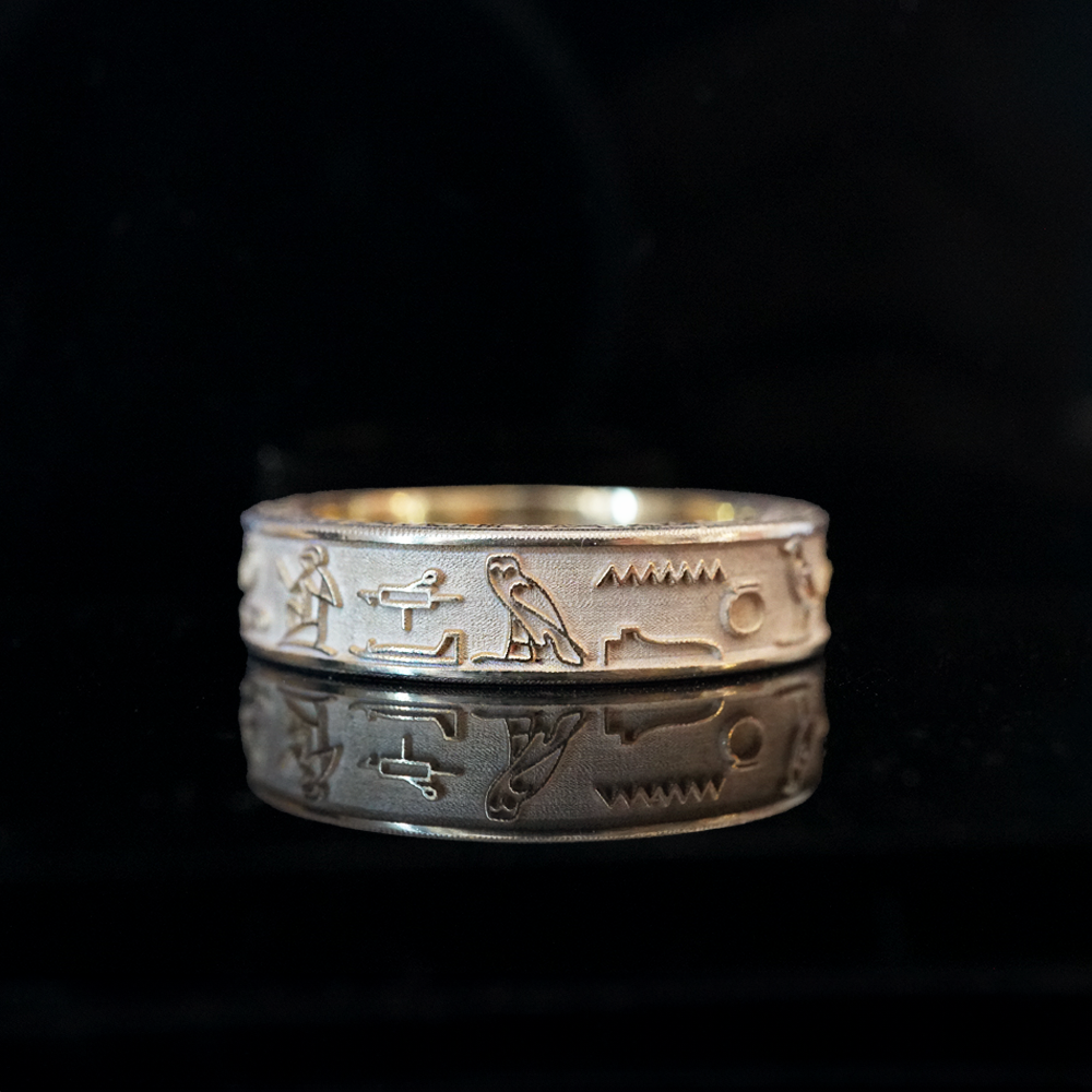 Hieroglyphics Ring in Sterling Silver, 14K and 18K Gold, 5mm – Tippy ...