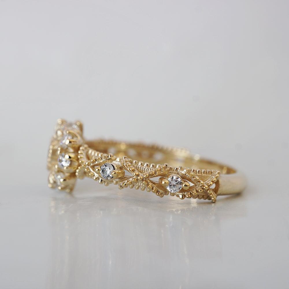 14K Gold Stella Diamond Ring – Natural Diamond Celestial-Inspired Ring ...