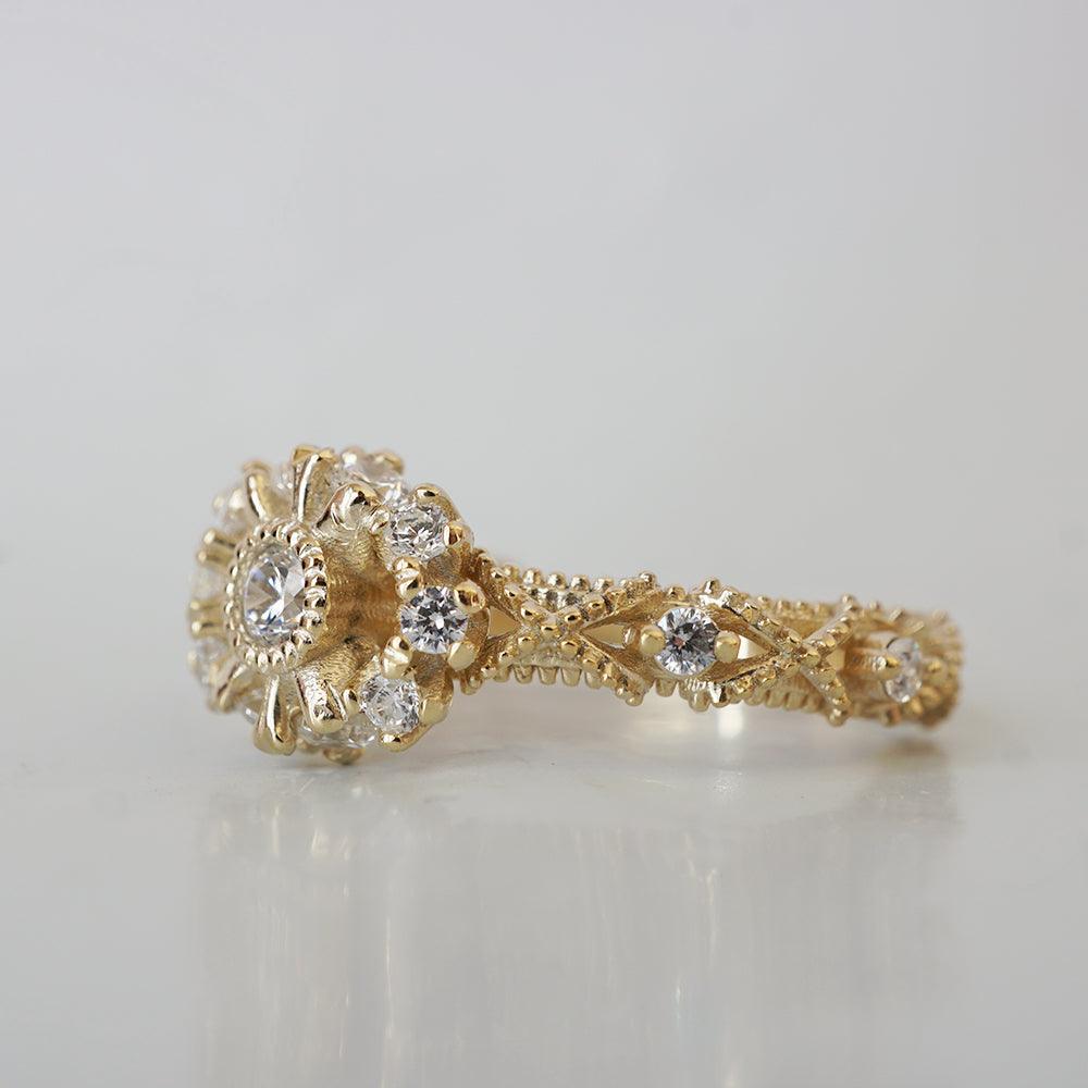 14K Gold Stella Diamond Ring – Natural Diamond Celestial-Inspired Ring ...