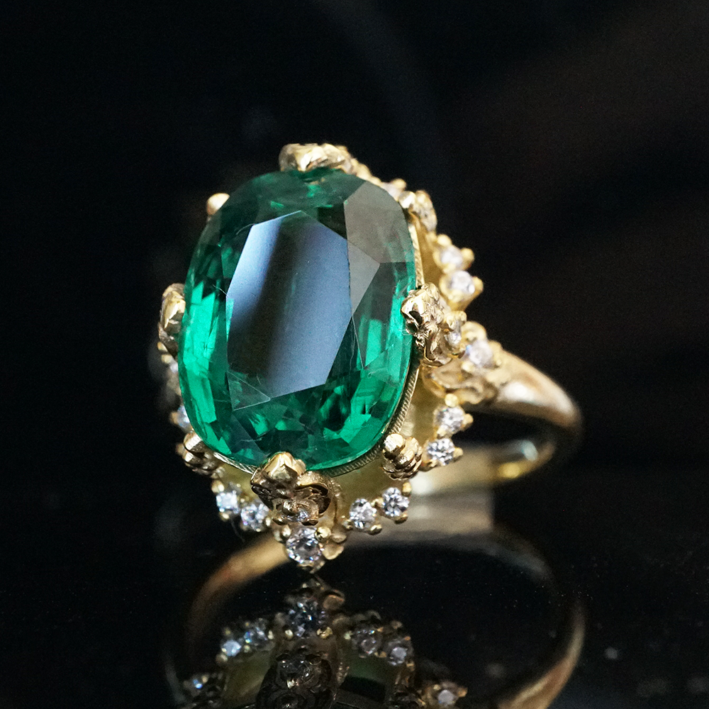 One Of A Kind: Esmeralda Emerald Diamond Ring in 14K and 18K Gold, 4.8