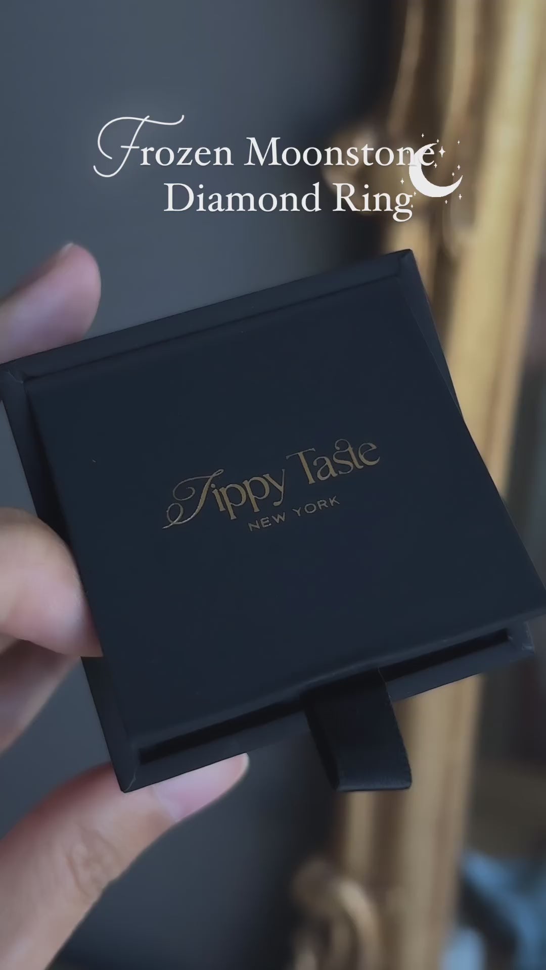 Frozen Moonstone Diamond Ring in 14K and 18K Gold