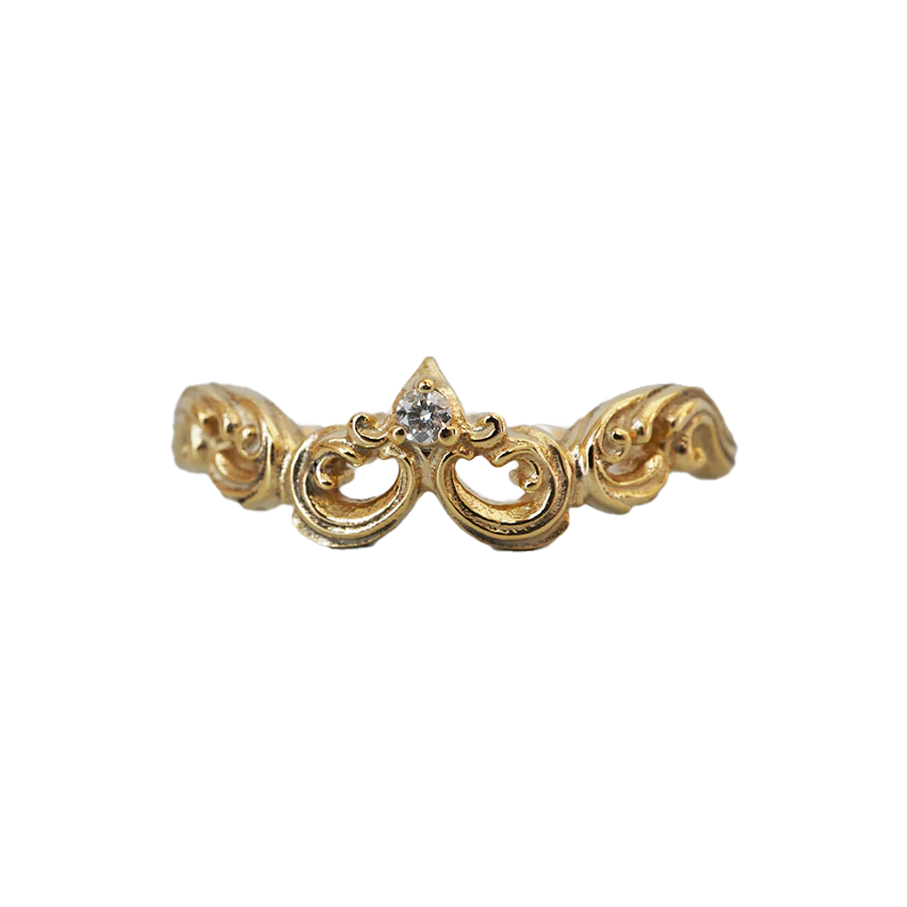 Starlit Drift Diamond Band – Celestial Wave Ring in 14K & 18K Gold ...