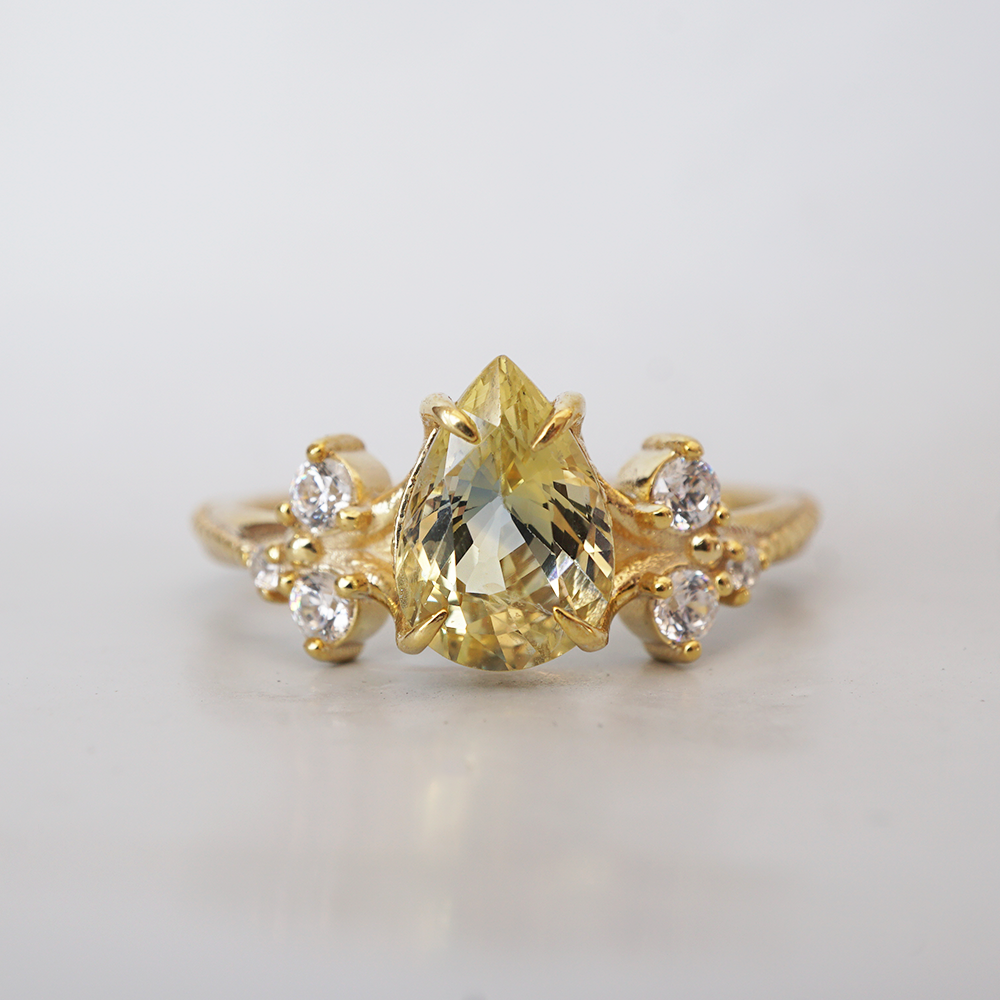 Golden Dawn Ring – Bi-Color Sapphire & Diamond Milgrain Gold Ring in ...