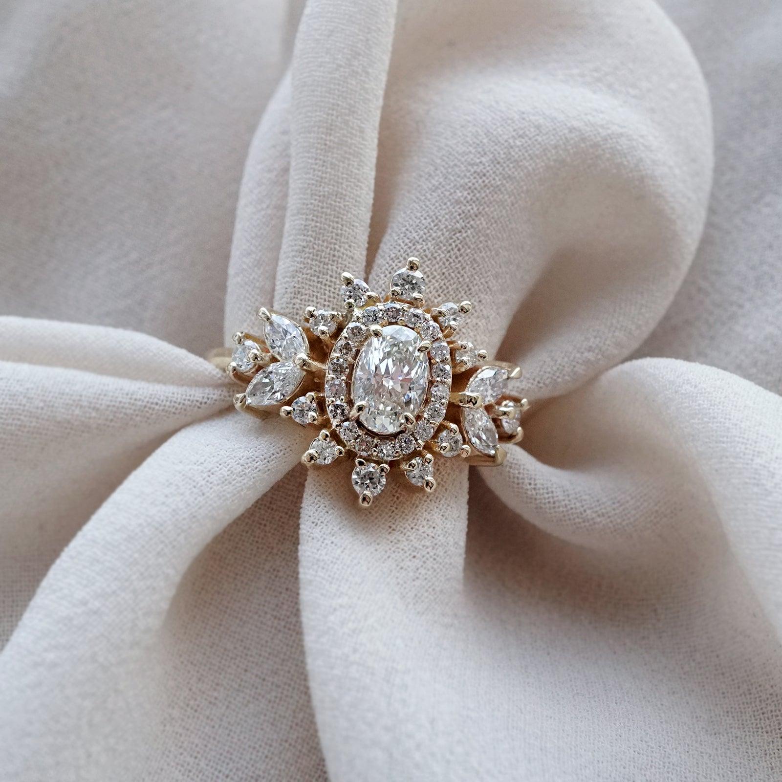 Coco Oval Diamond Ring in 14K and 18K Gold, 0.43ct (Natural Diamond or