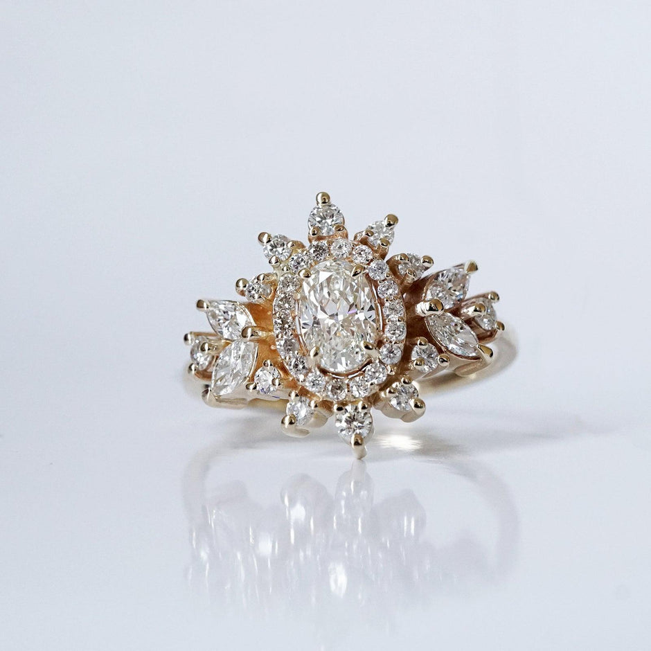 Coco Oval Diamond Ring in 14K and 18K Gold, 0.43ct (Natural Diamond or
