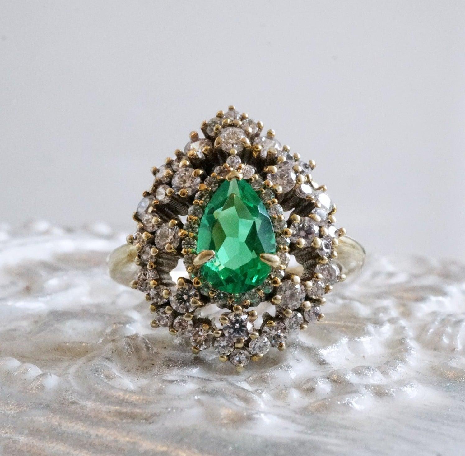 Forest Queen Emerald Diamond Ring in 14K and 18K Gold