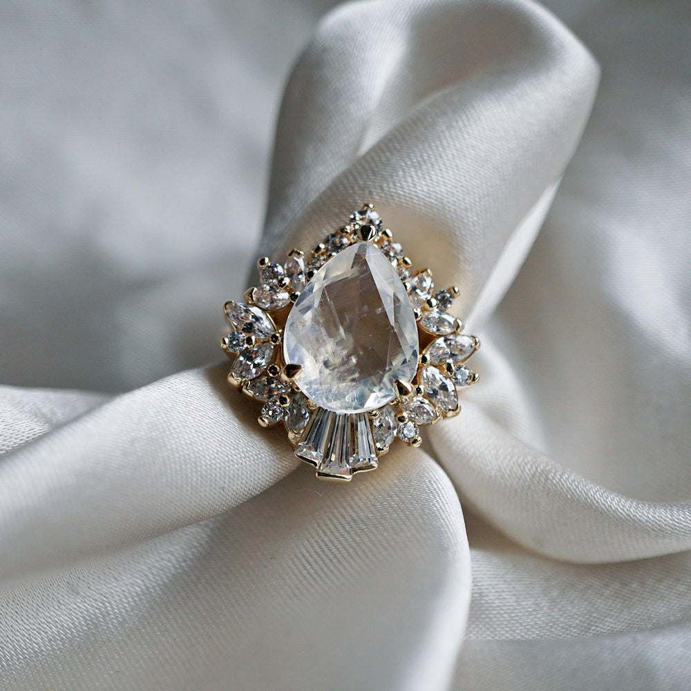 Hall Of Mirrors Moonstone Diamond Ring in 14K and 18K Gold – Tippy ...