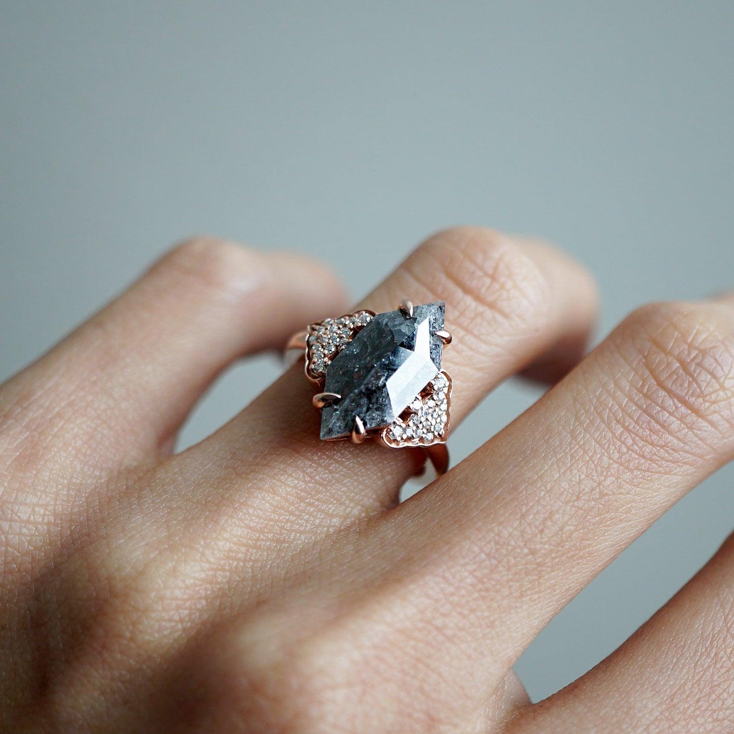 One Of A Kind: Salt & Pepper Frozen Diamond Ring, 1.32ct