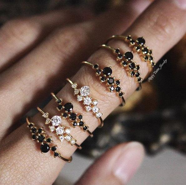 14K Night Queen Dainty Ring