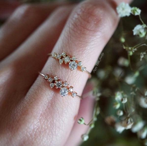 14K Snow Queen Dainty Ring
