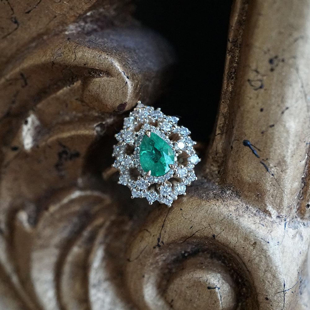 Forest Queen Emerald Diamond Ring in 14K and 18K Gold
