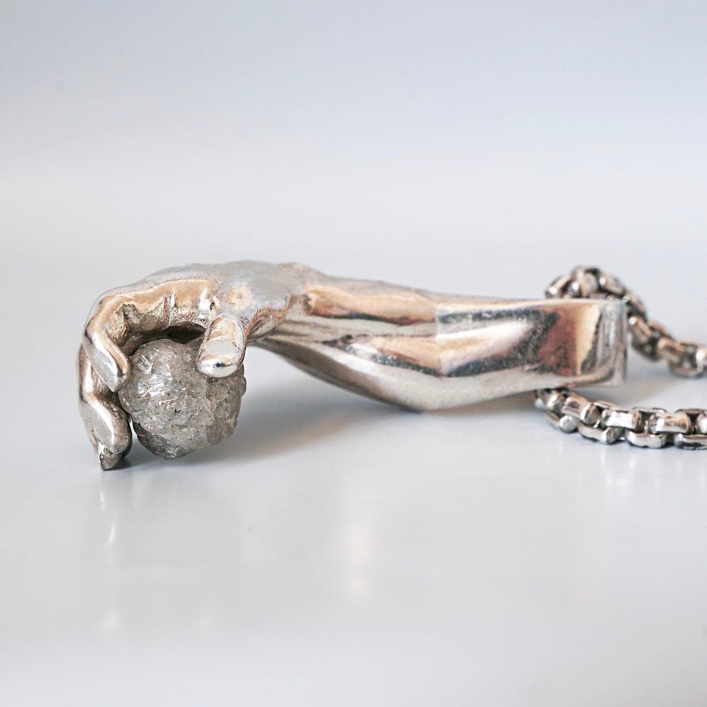 Raw Diamond Hand Pendant